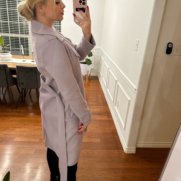 Badgley Mischka | Jackets & Coats | Wool Lavender Statement Coat Small ...